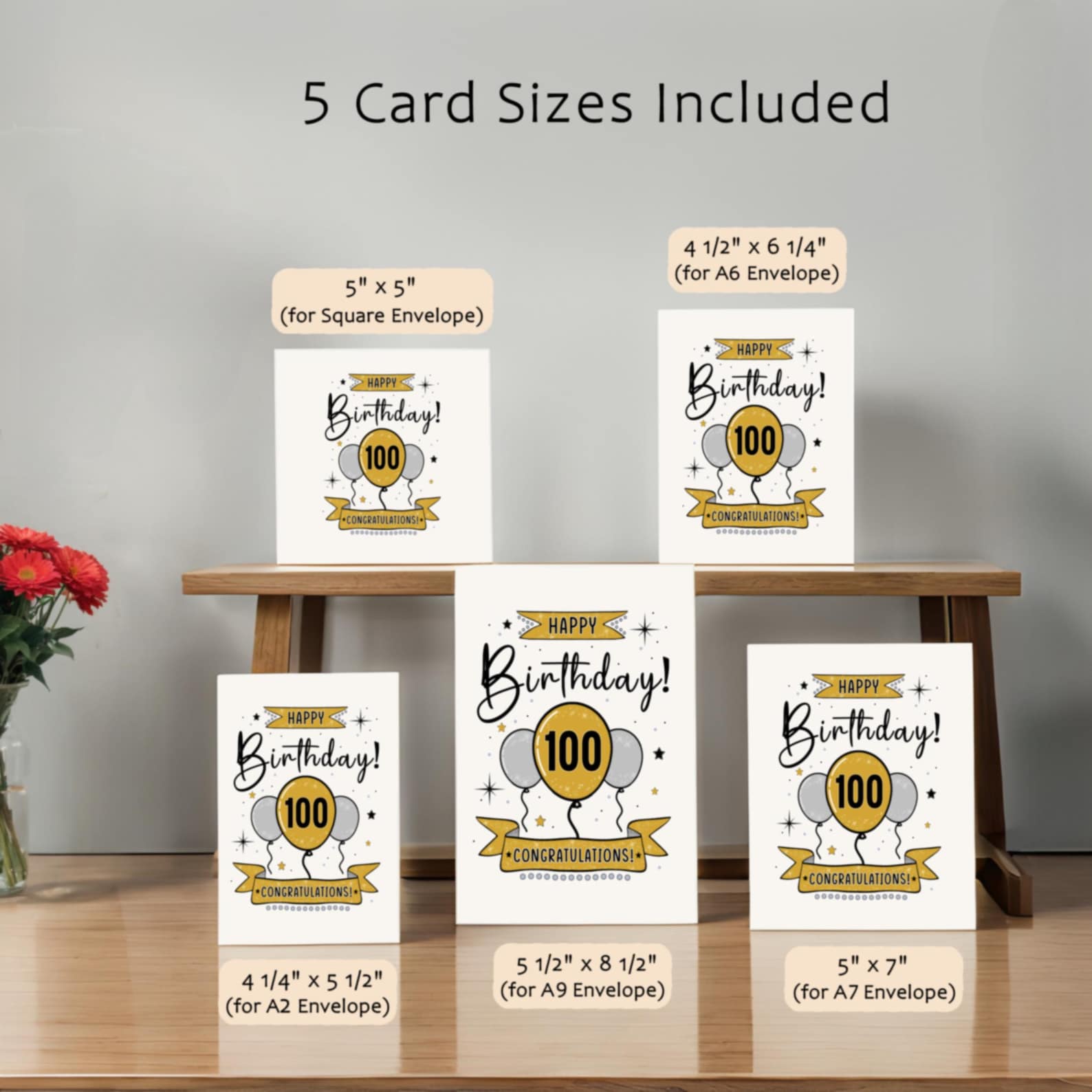 Printable 100th Birthday Card Happy 100th Birthday Card Happy 100th ...
