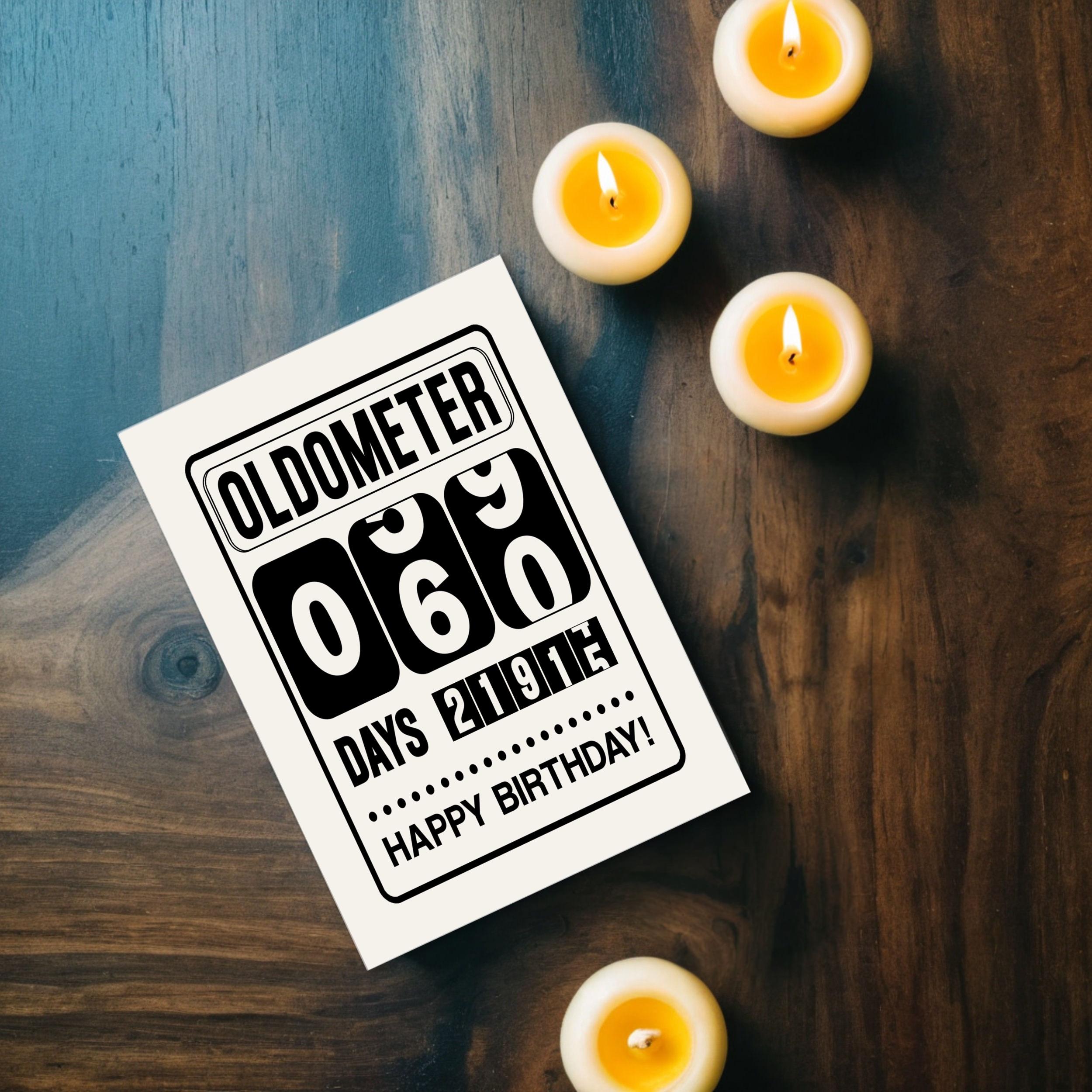 60th Birthday Card: Funny Oldometer Design (printable PDF) - Etsy Canada