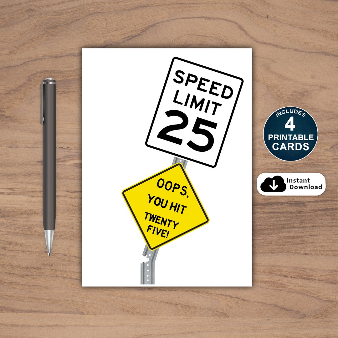 25th Birthday Card, Oops You Hit 25 Birthday Card, Funny 25th Birthday ...