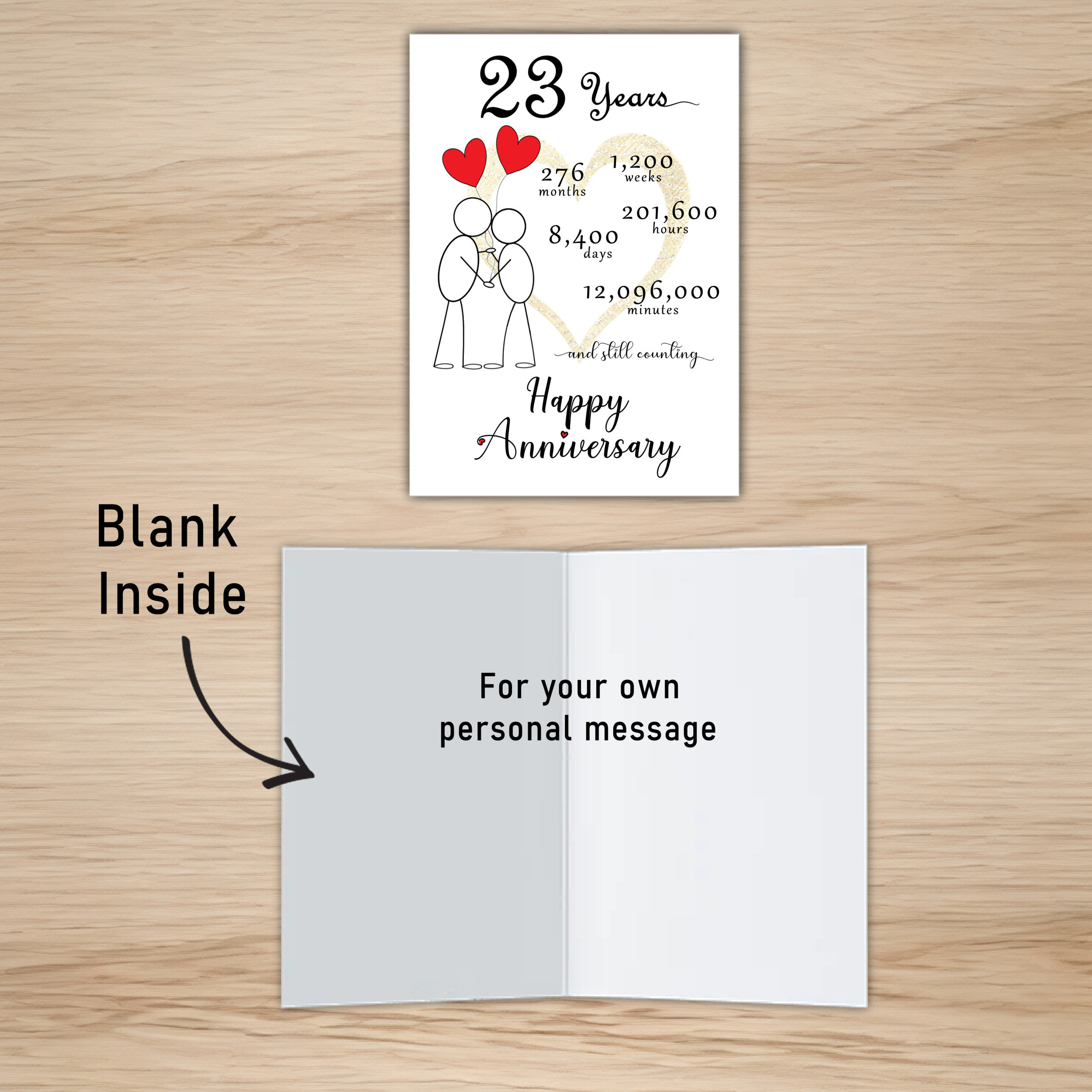 23rd Anniversary Card, Printable 23rd Anniversary Card, 23 Year ...