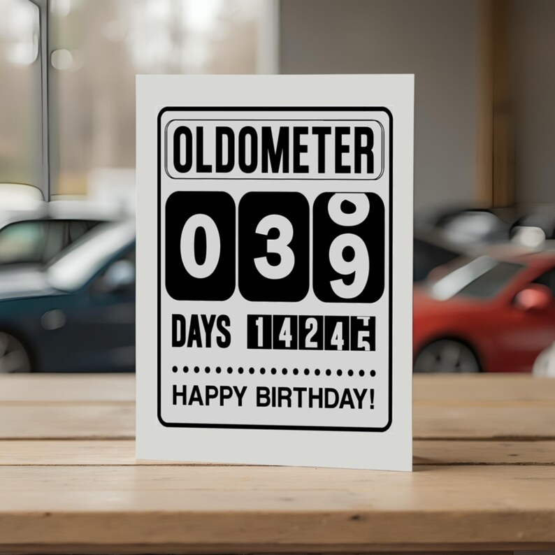 Funny 39th Birthday Card: Oldometer Design (printable PDF) - Etsy