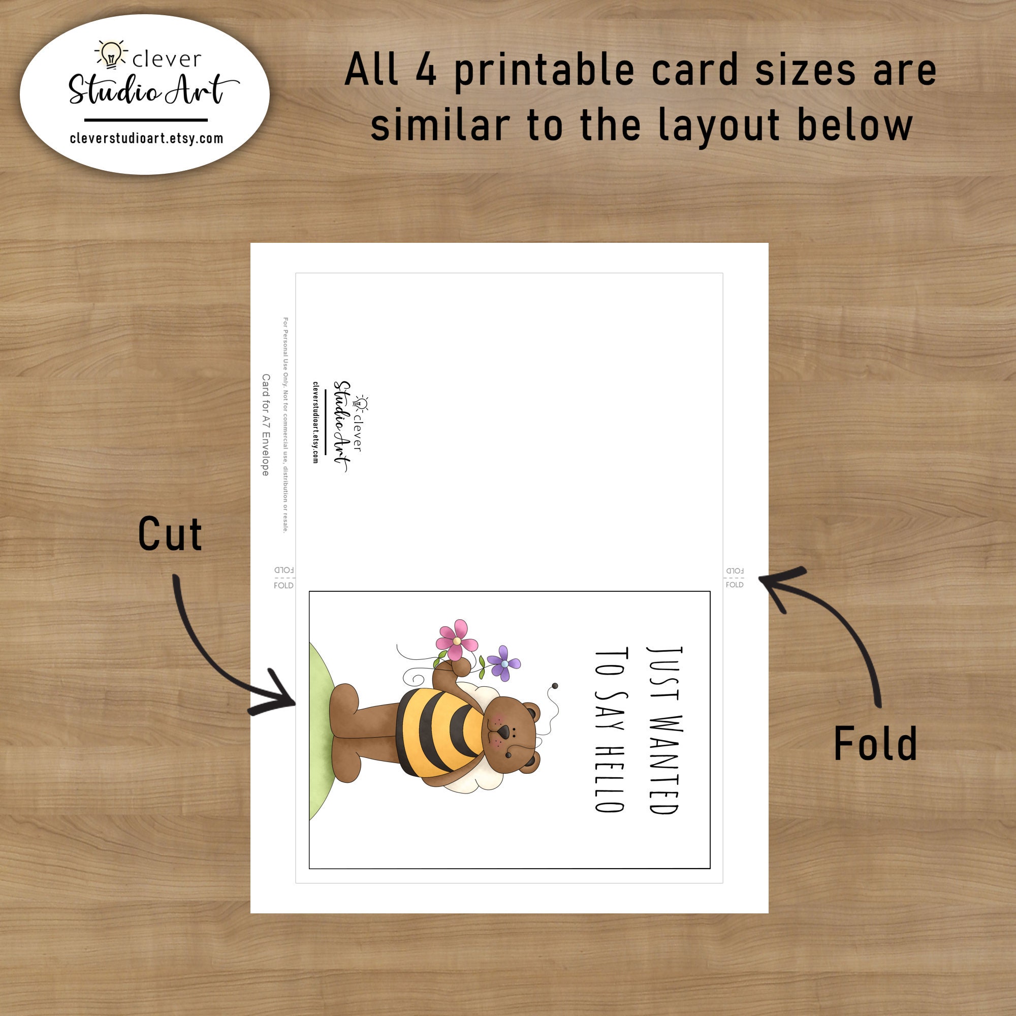 Just Wanted to Say Hello Greeting Card Printable Card Hello Card Best ...