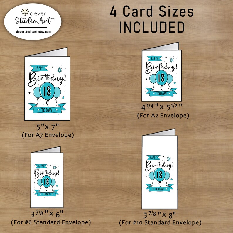 Printable 18th Birthday Card Happy 18th Birthday Card - Etsy