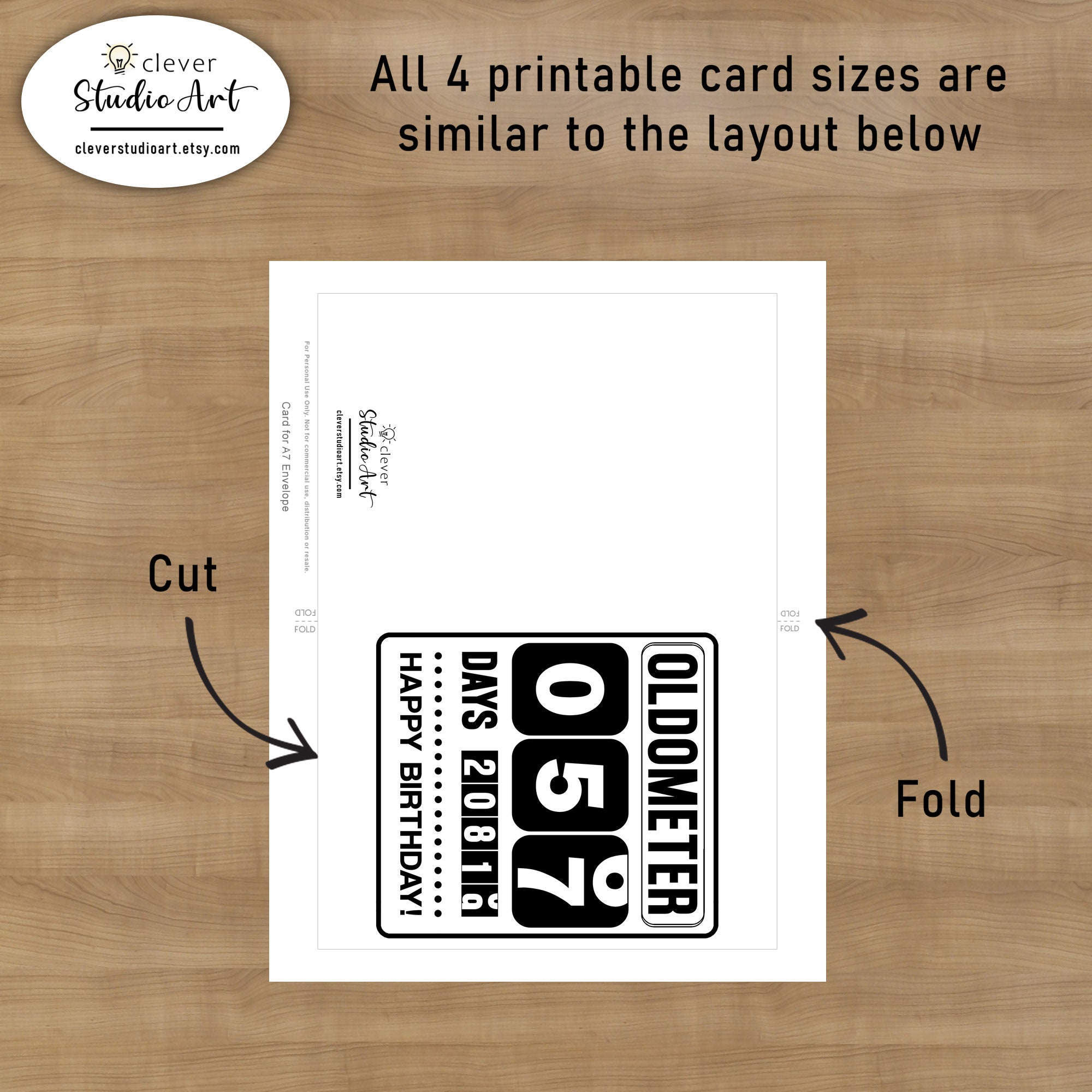 57th Birthday Card, Oldometer Birthday Card, Printable Birthday Card ...