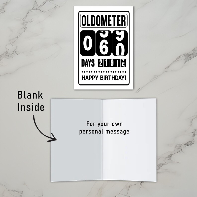 60th Birthday Card: Funny Oldometer Design (printable PDF) - Etsy Canada