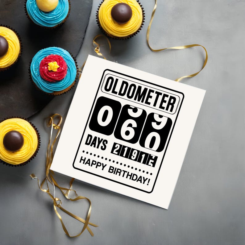 60th Birthday Card: Funny Oldometer Design (printable PDF) - Etsy Canada