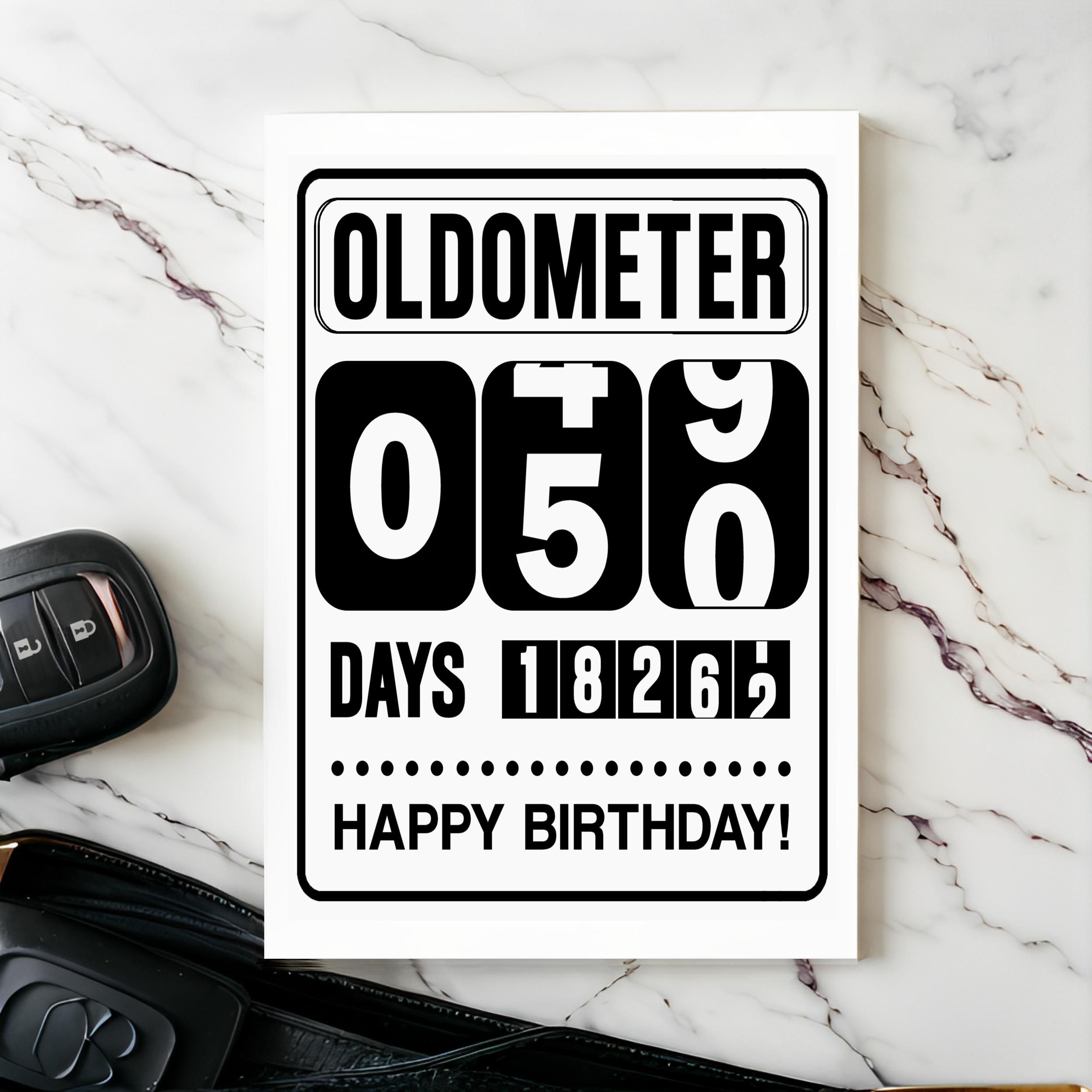 50th Birthday Card: Funny Oldometer Design (printable PDF) - Etsy