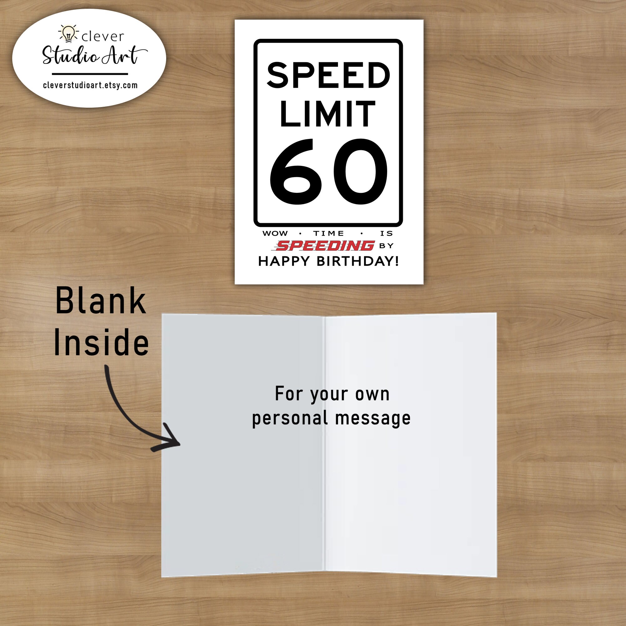 60th Birthday Card, Speed Limit Birthday Card, Funny 60th Birthday Card ...