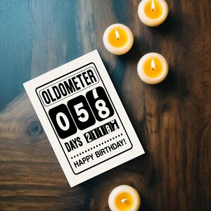 58th Birthday Card, Oldometer Birthday Card, Printable Birthday Card ...