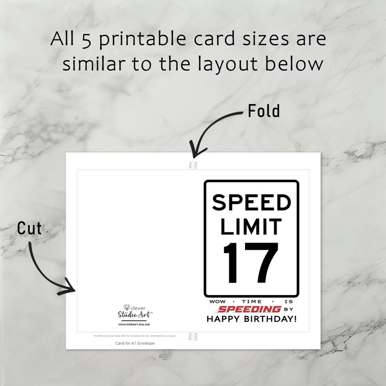 17th Birthday Card, Speed Limit Birthday Card, Funny 17th Birthday Card ...
