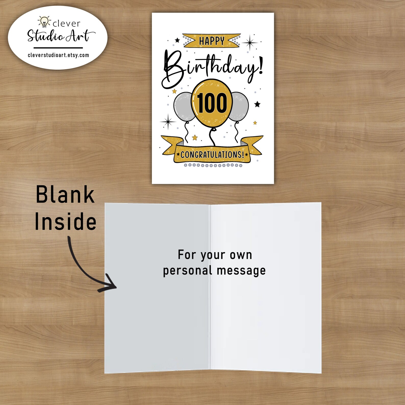 Printable 100th Birthday Card Happy 100th Birthday Card Happy 100th ...