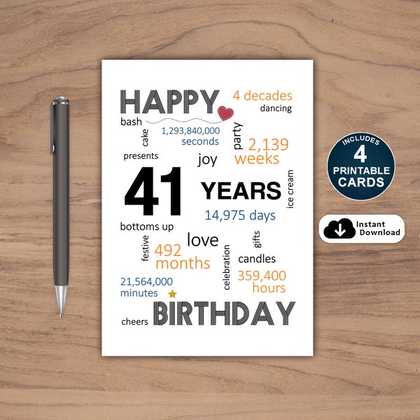 41st Birthday - Etsy