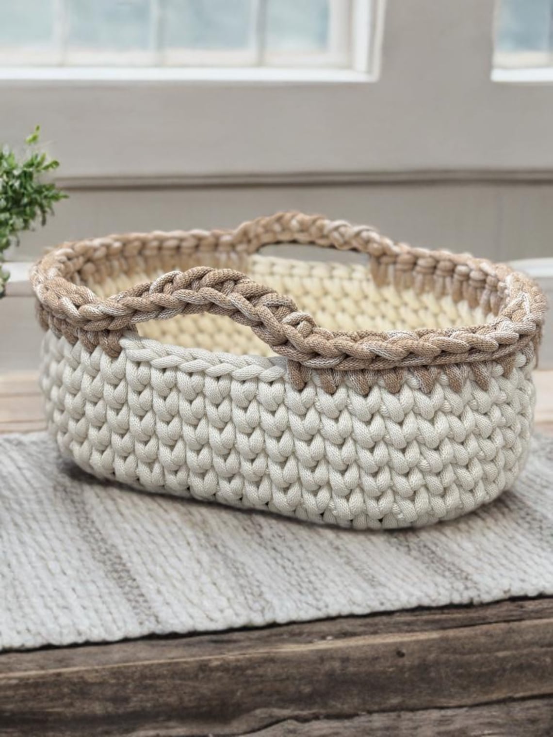 Crochet Nappy Caddy Pattern, Crochet Diaper Caddy, Crochet Oval Storage ...