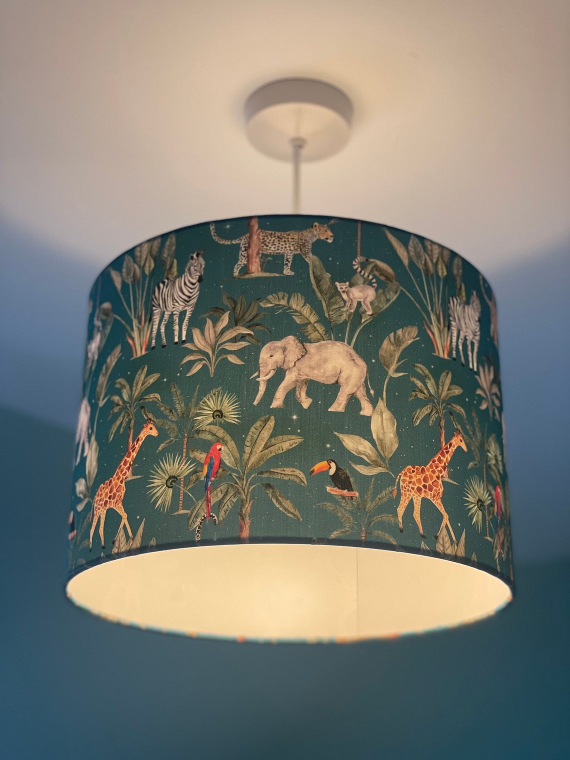 Safari Animals Jungle Lampshade, Jungle Lights, Safari Lampshade ...