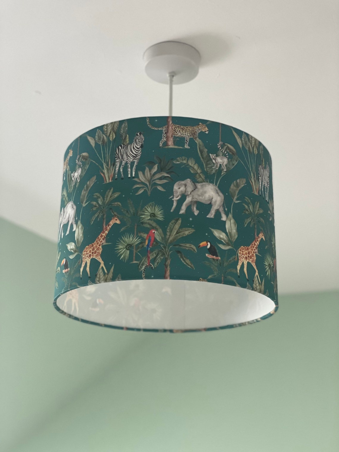 Safari Animals Jungle Lampshade Jungle Lights Safari - Etsy UK