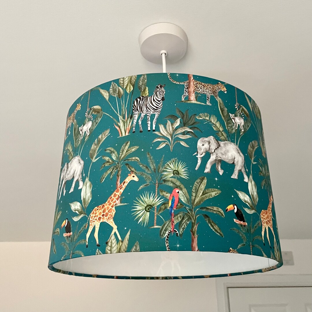 Safari Animals Jungle Lampshade, Jungle Lights, Safari Lampshade ...