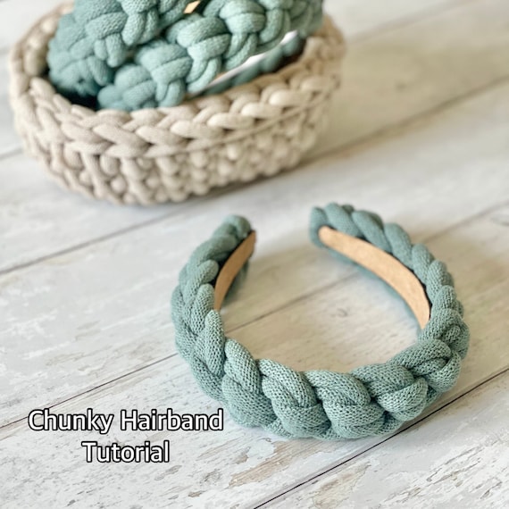 Chunky Hairband Tutorial Macrame Hairband Tutorial Chunky Headband Tutorial Chunky Headband Pattern Boho Hairband Tutorial Pdf Tutorial Etsy