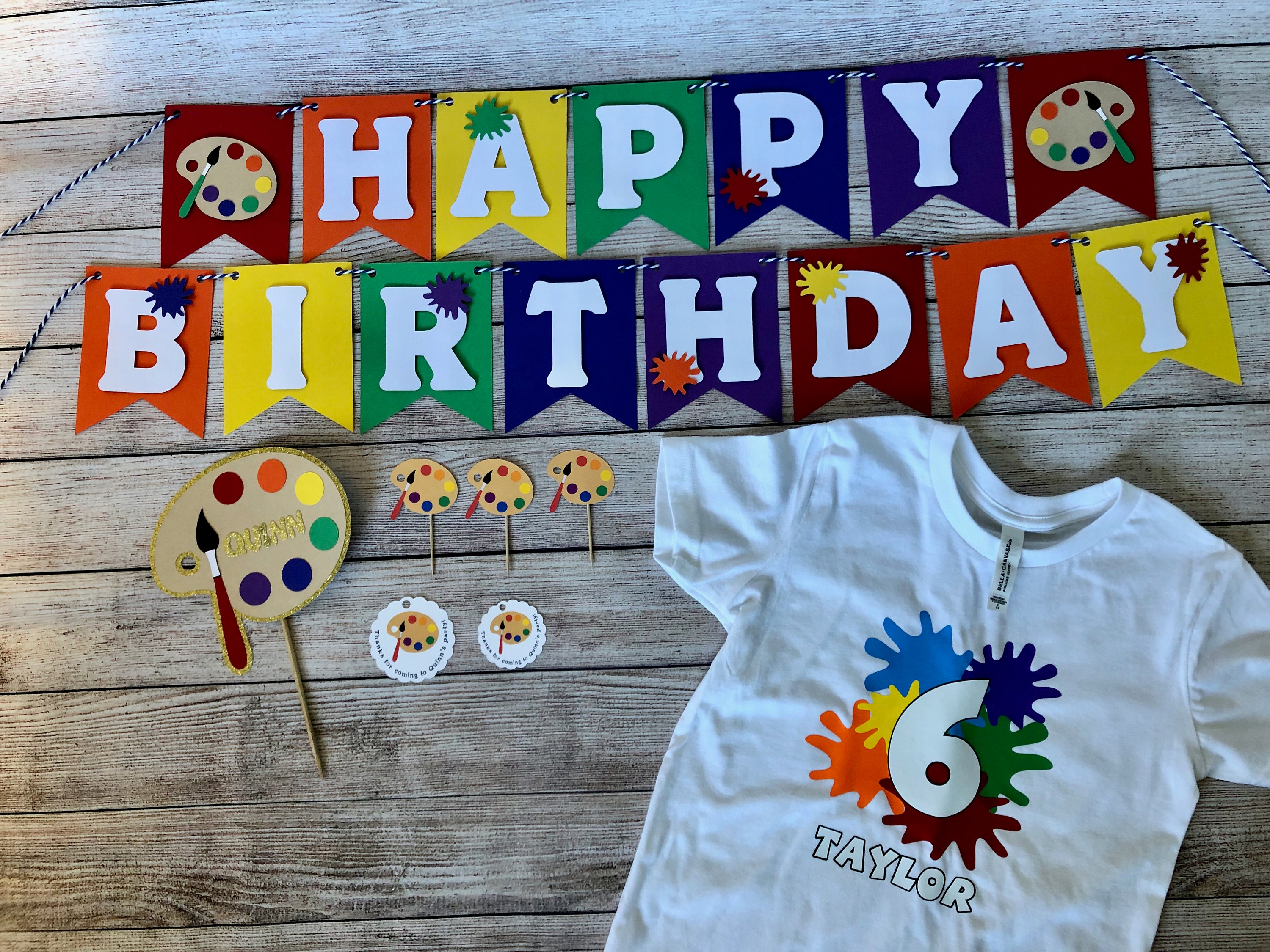 Paint Party Cupcake Toppers Art Party Cupcake Toppers - Etsy