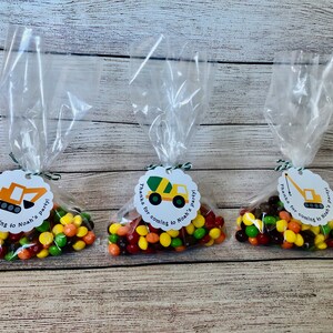 Construction Treat Bag Tags Set of 6, Favor Bag Label Custom ...