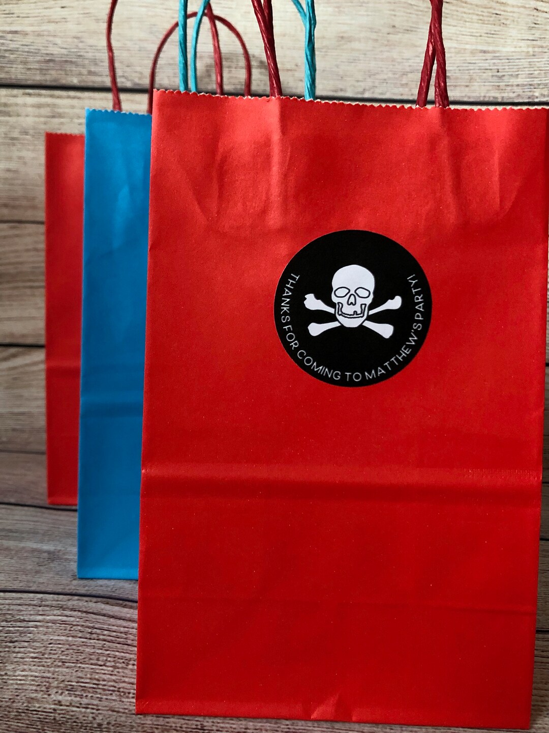 Set of 12 Pirate Treat Bag Thank You Stickers, Pirate Sticker, Favor ...
