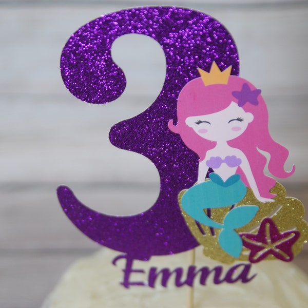 Mermaid Cake Topper - Etsy