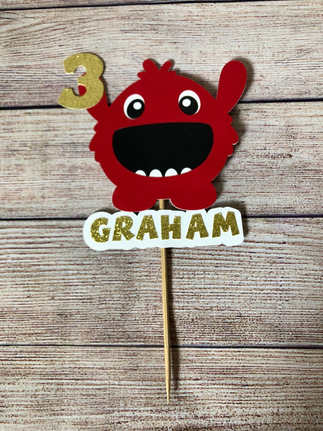 Monster Custom Birthday Cake Topper - Etsy