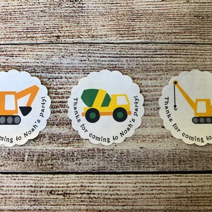 Construction Treat Bag Tags Set of 6, Favor Bag Label Custom ...