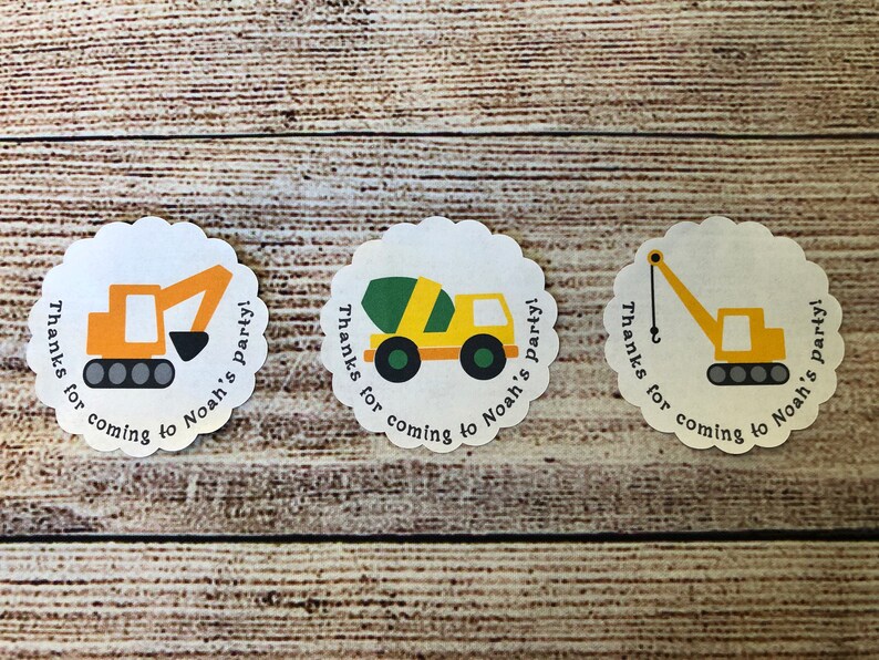 Construction Treat Bag Tags Set of 6 Favor Bag Label Custom - Etsy
