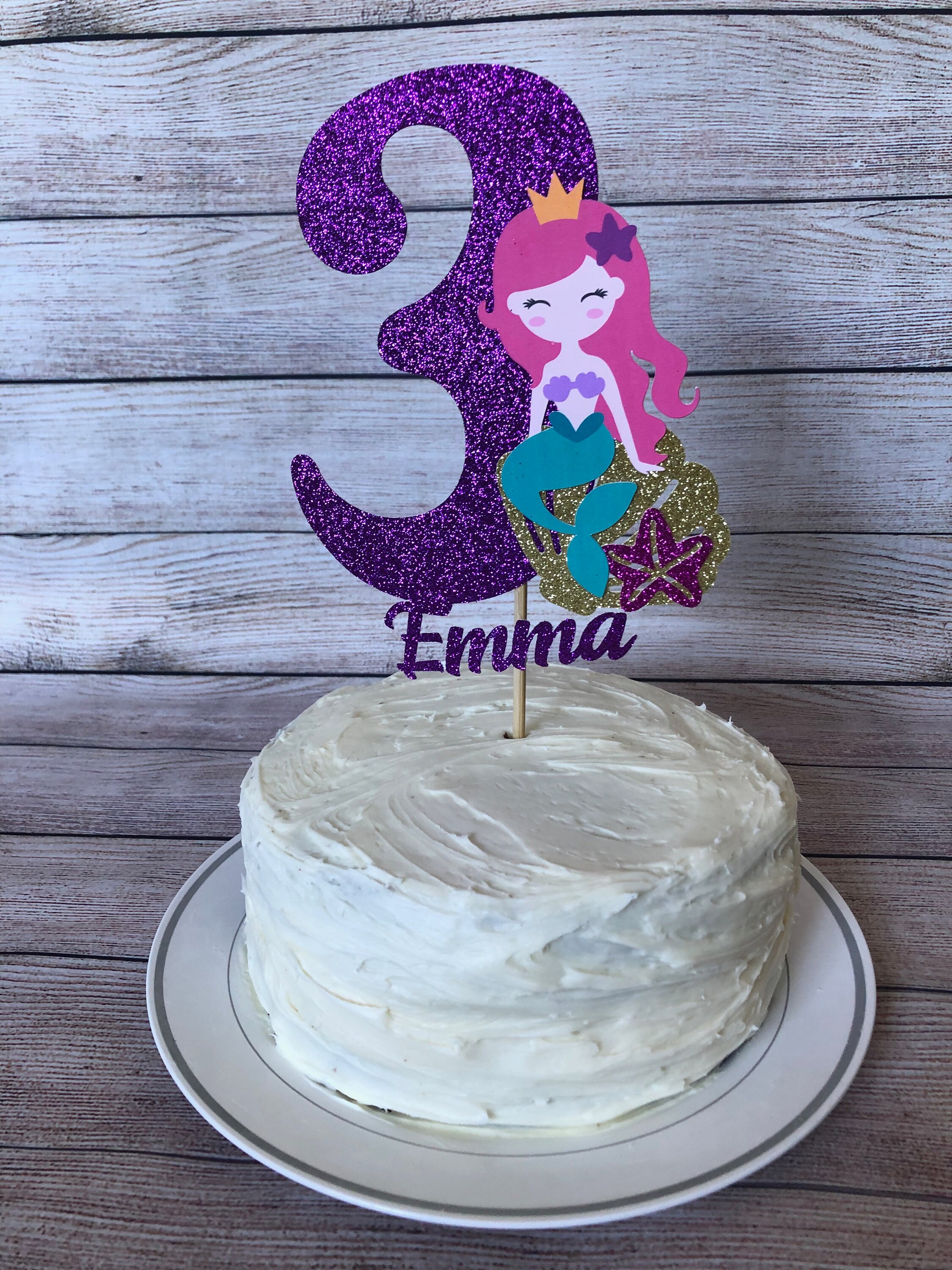Mermaid Custom Birthday Cake Topper - Etsy
