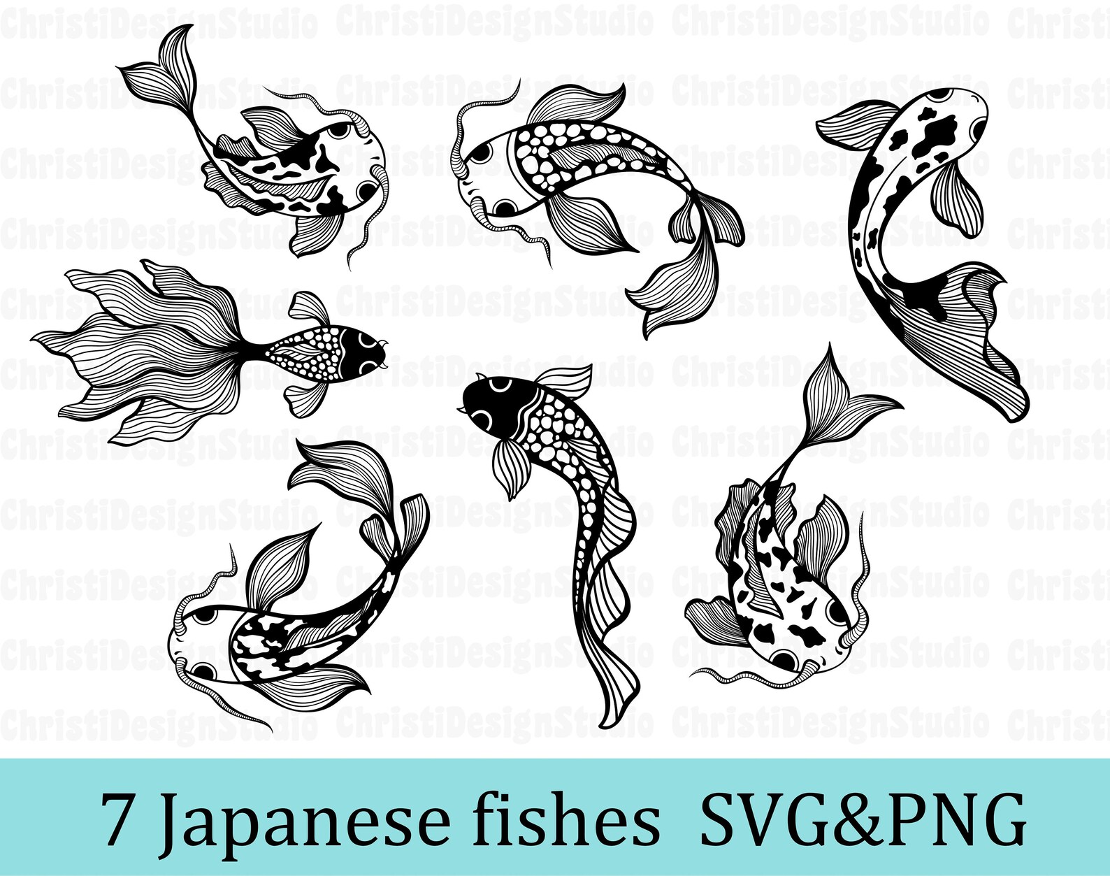 Koi Fish Svg, Koi Fish Clipart, Japanese Fish Svg, Ocean Life Svg, Fish ...