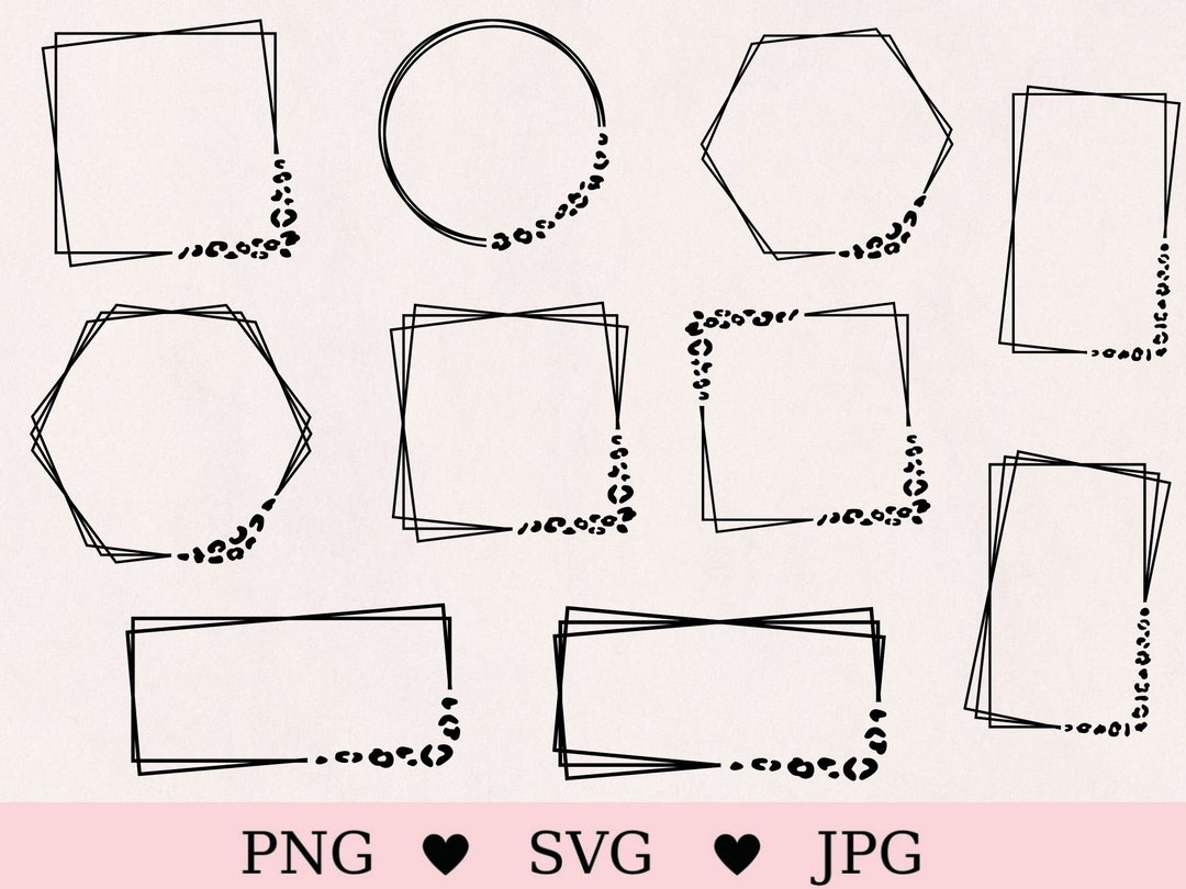 Leopard Frame Svg, Leopard Frame Bundle Svg, Square Frame Svg ...