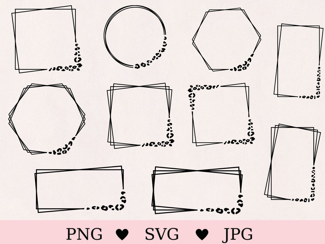 Leopard Frame Svg, Leopard Frame Bundle Svg, Square Frame Svg ...