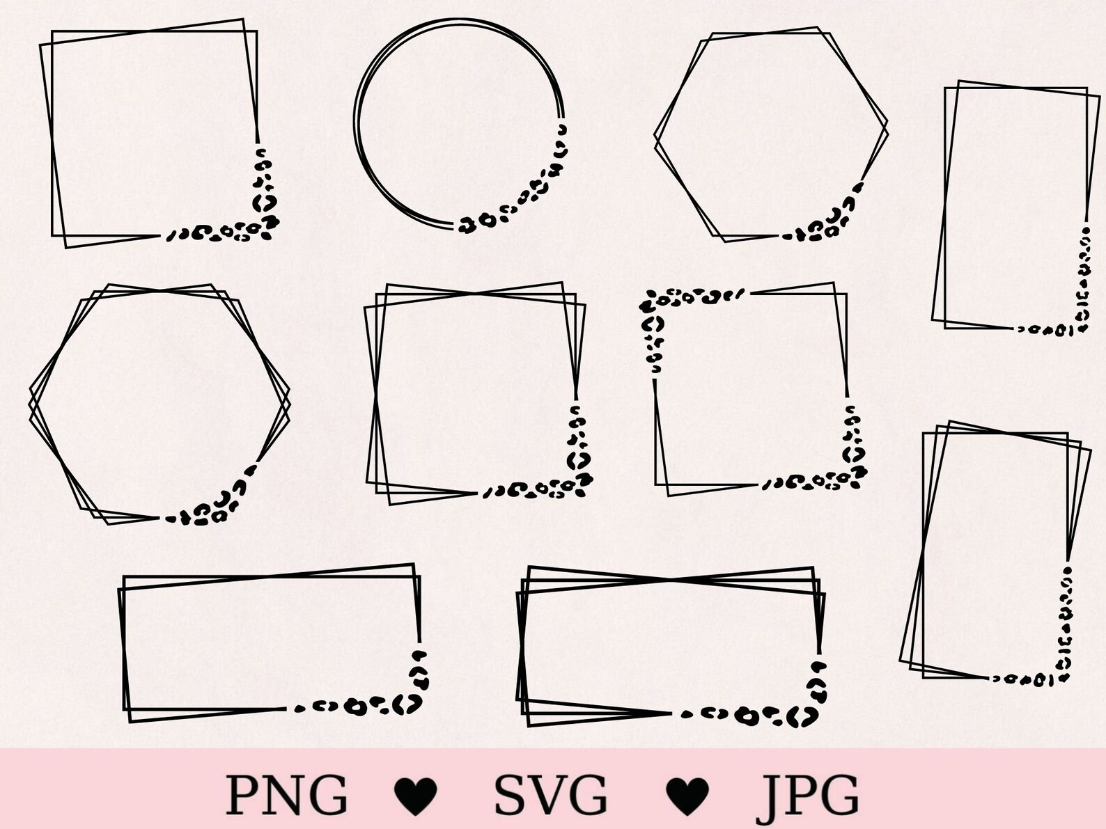 Leopard Frame Svg, Leopard Frame Bundle Svg, Square Frame Svg ...
