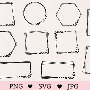 Leopard Frame Svg Leopard Frame Bundle Svg Square Frame Svg - Etsy