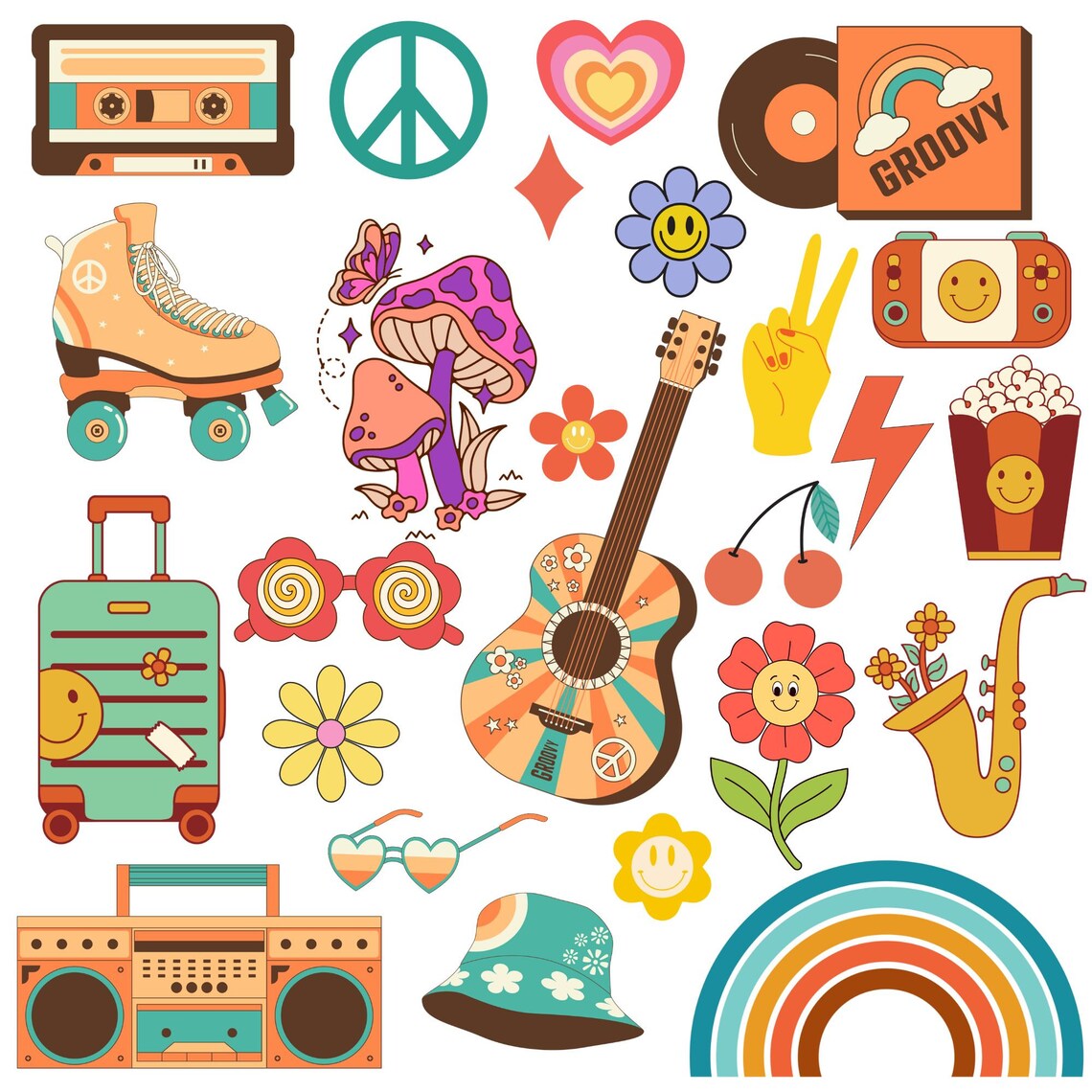 Boho Hippie Svg, Retro Svg, Groovy Svg, Boho Flower Svg, Boho Hippie ...