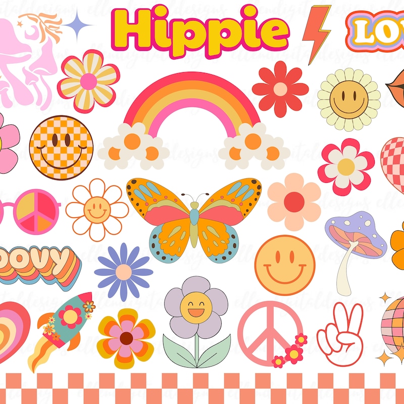 Flower Retro Groovy Svg - Etsy UK