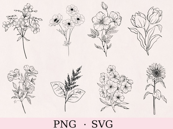 Flowers Flower Svg Flower Png Bouquet Svg Flower Svg | Etsy