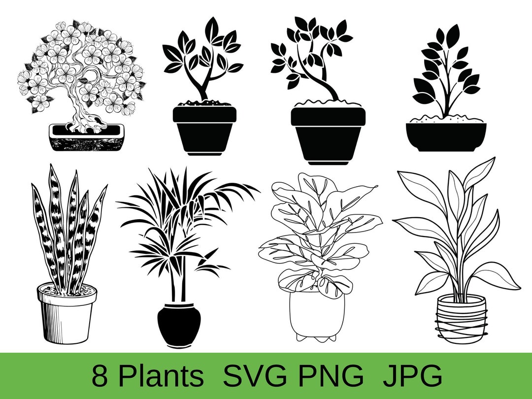 Plants Svg, Plants Bundle, Houseplant Svg, Hand Drawn Plants, Potted ...