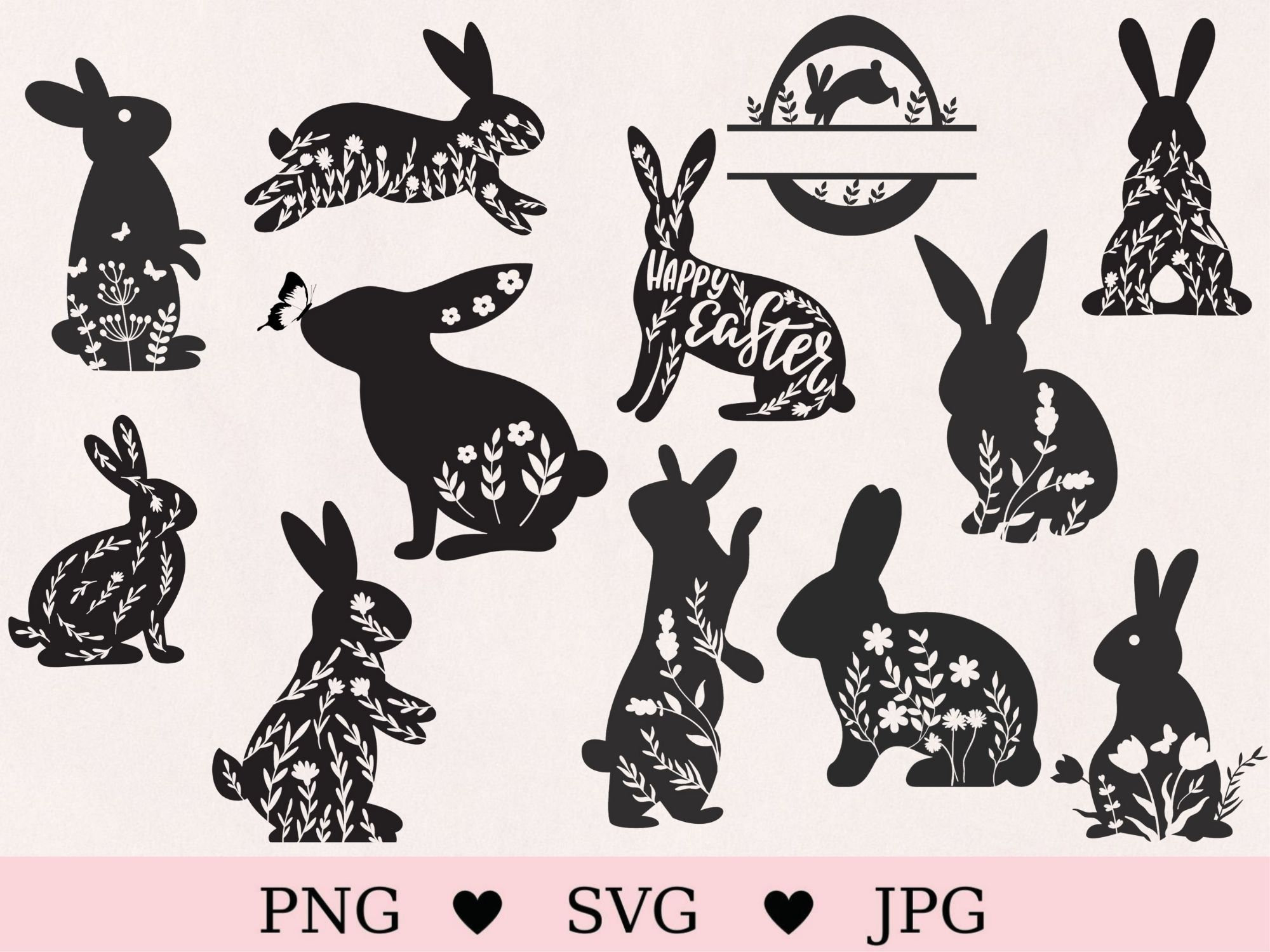 Blumen Hase svg Hase svg Blume svg Blume Hase svg Frühling - Etsy Schweiz