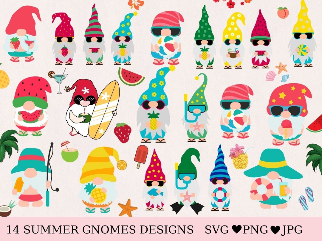 Summer Gnome Png, Gnome Bundle, Gnome Svg, Gnome Clipart, Summer Svg ...