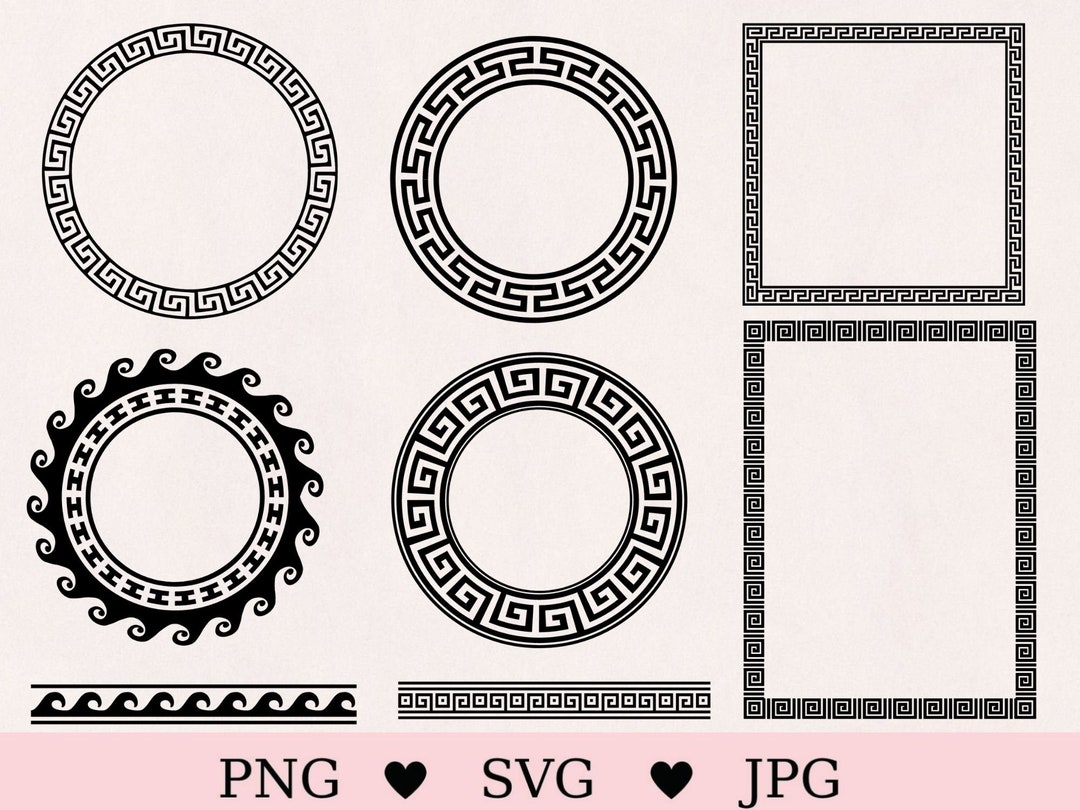 Greek Frames Svg, Greek Key Svg, Meandros Svg, Seamless Waves Svg ...