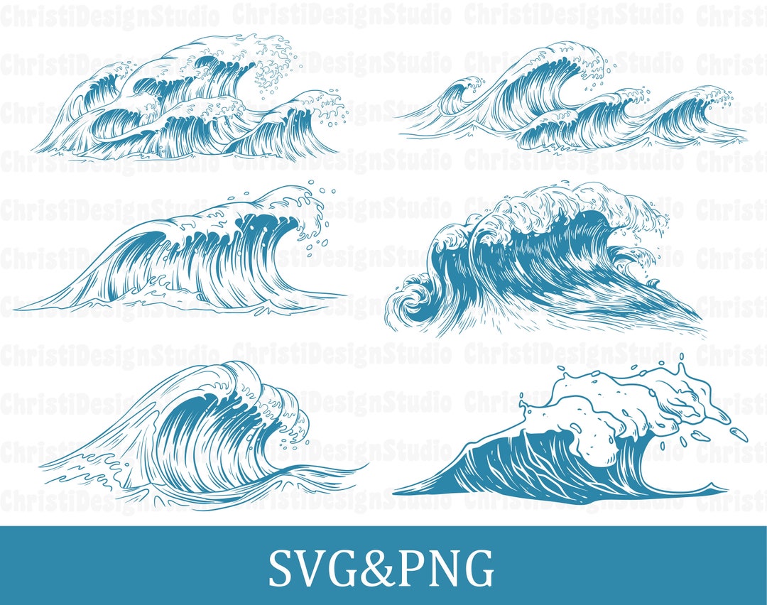 Wave Svg Bundle, Sea Waves Svg, Ocean Svg, Summer Svg, Ocean Wave Svg ...