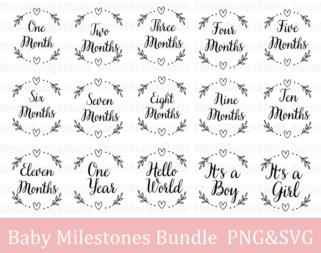 Monthly Baby Milestone Rounds Svg, Flower Baby Rounds Svg, Baby ...