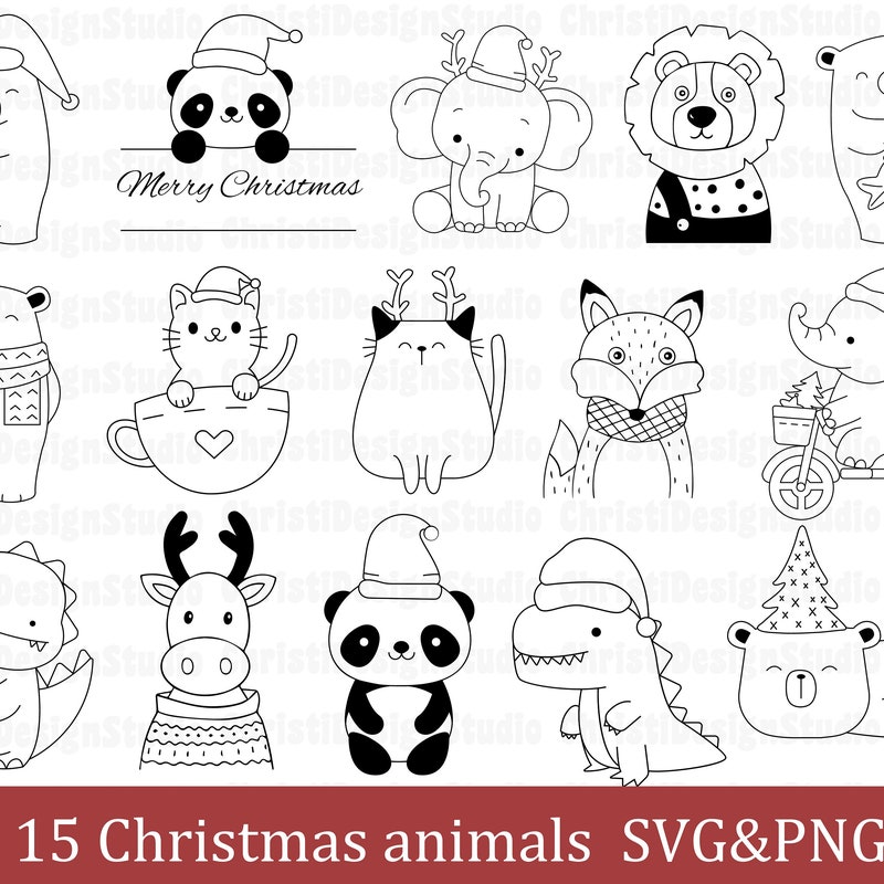 Animals and Christmas Svg - Etsy