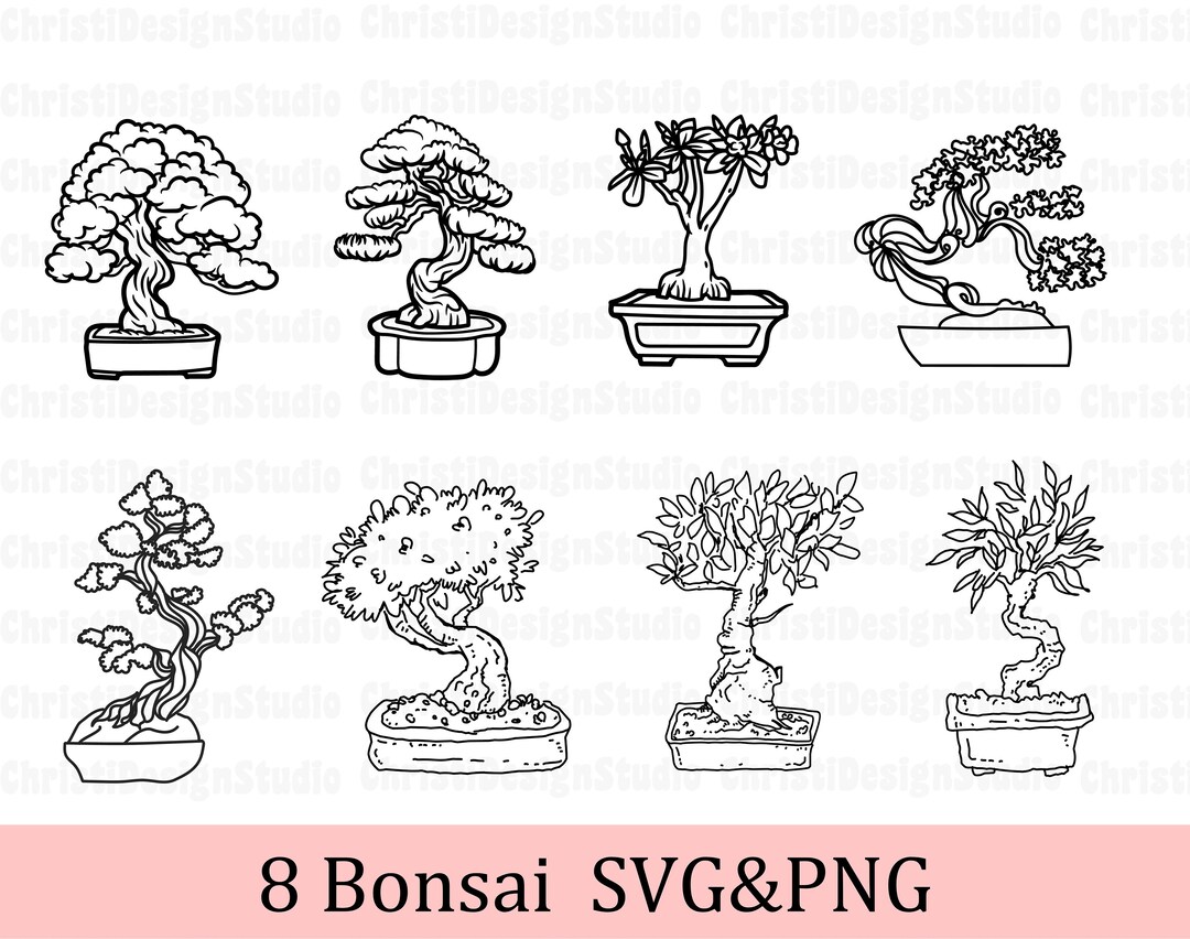 Bonsai Tree Svg, Bonsai Cut File, Bonsai Clipart, Potted Plant Svg ...
