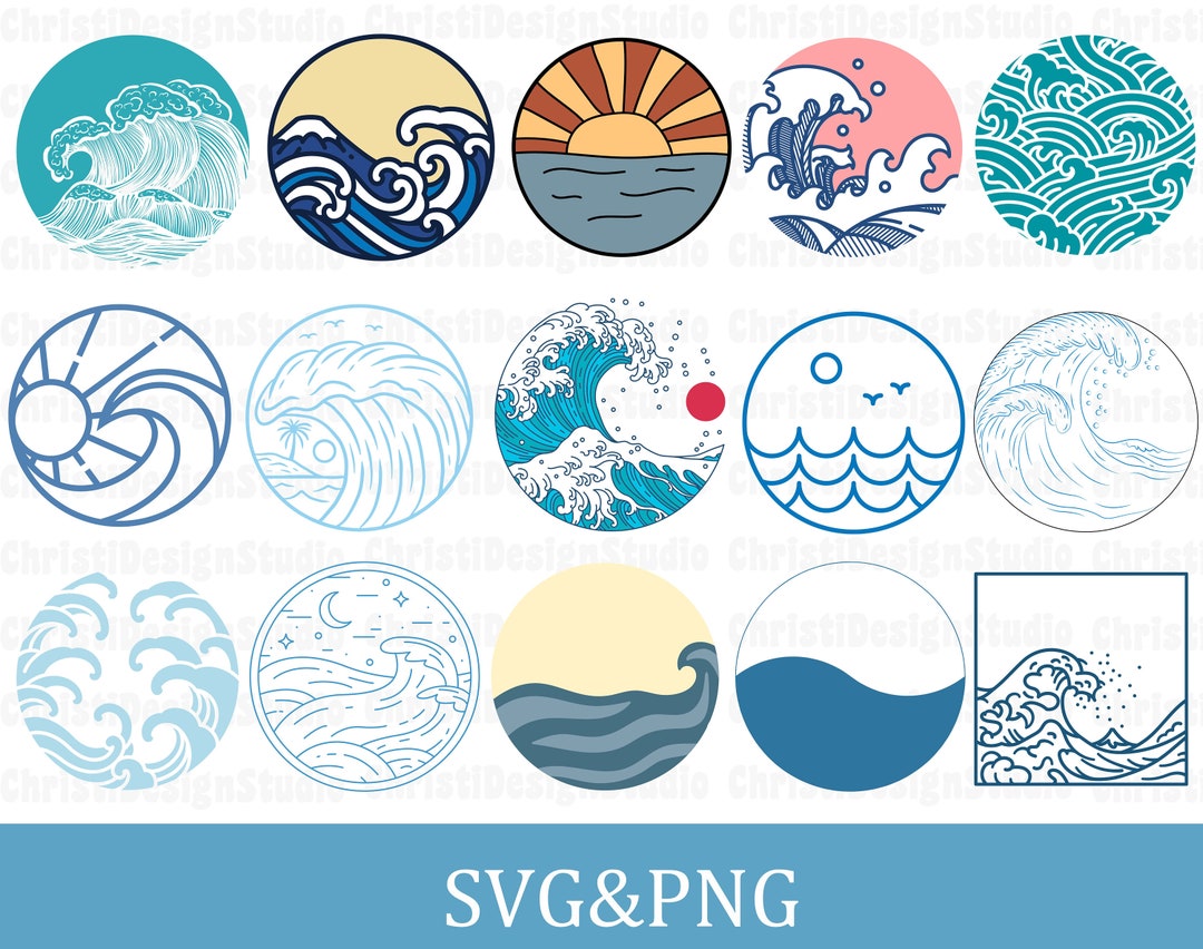 Wave Svg Bundle, Sea Waves Svg, Ocean Wave Svg, Beach Svg, Sea Svg ...
