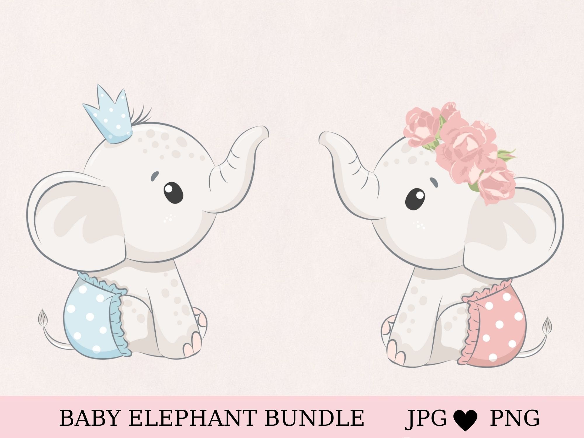 Baby Elephant Png Cute Baby Elephant Baby Boy Baby Girl - Etsy UK