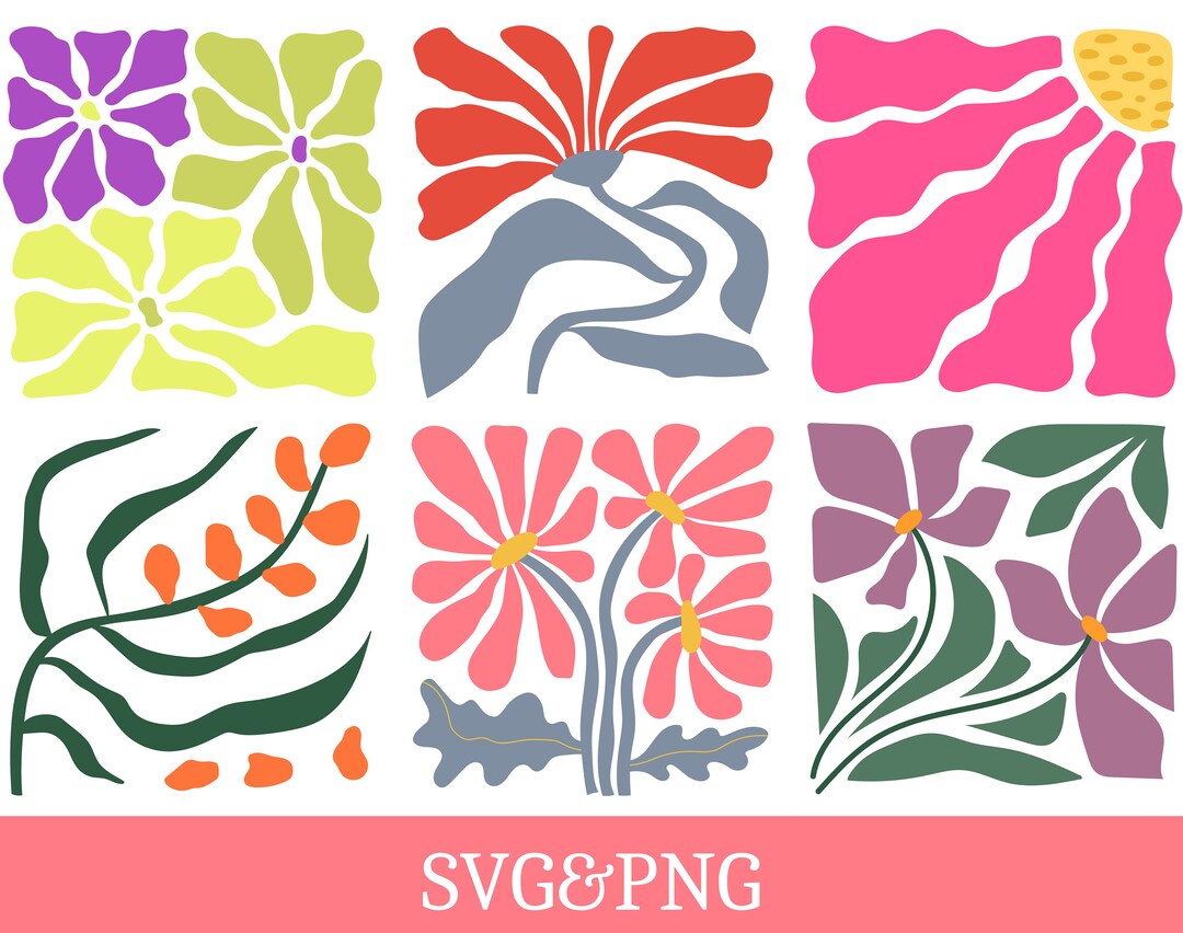 Abstract Flower Svg, Retro Flower Svg, Flower Clipart, Floral Svg, Boho ...