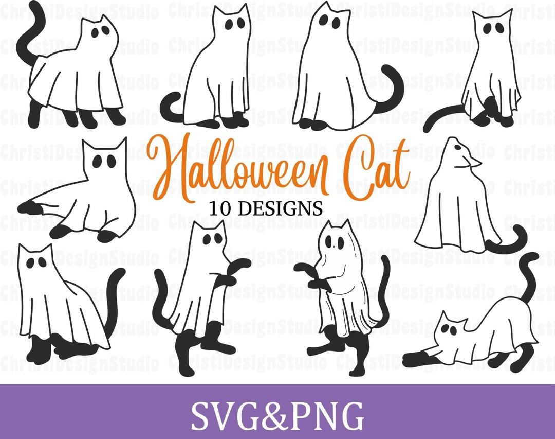 Ghost Cat Svg, Halloween Cat Svg, Halloween Svg, Spooky Season Svg ...