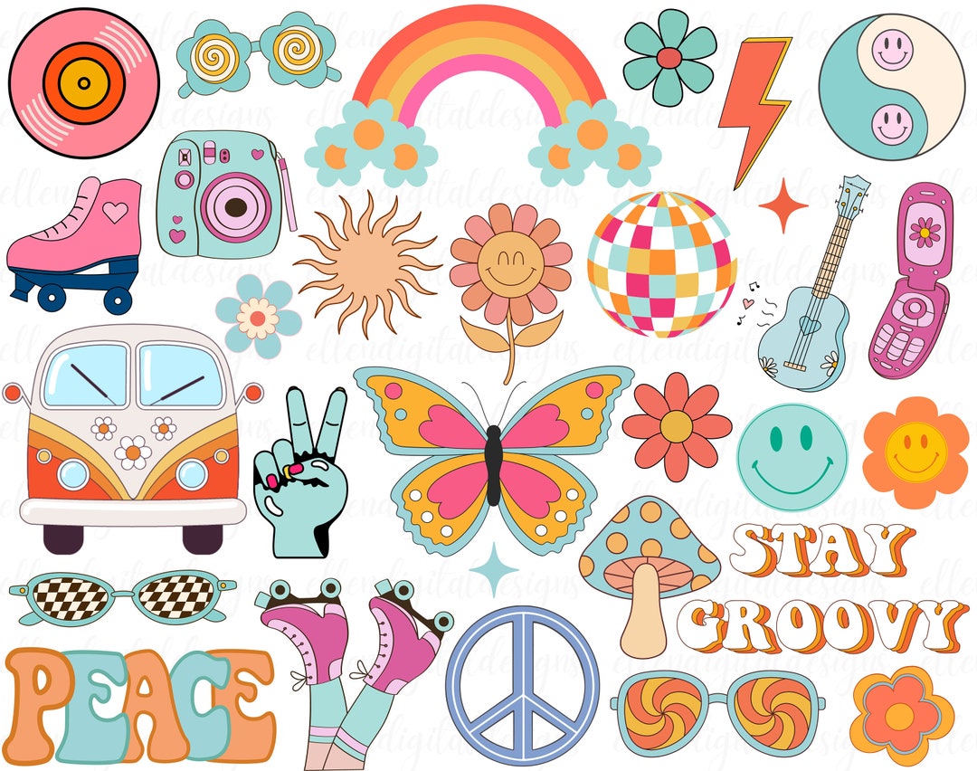 Boho Hippie Svg, Groovy Png, Retro Svg, Hippie Clipart, Groovy Clipart ...